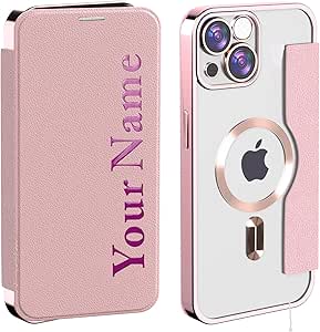 Amazon.com: Custom PU Leather Phone Case with Your Photo Name- Card Holders,Wireless Charging ...