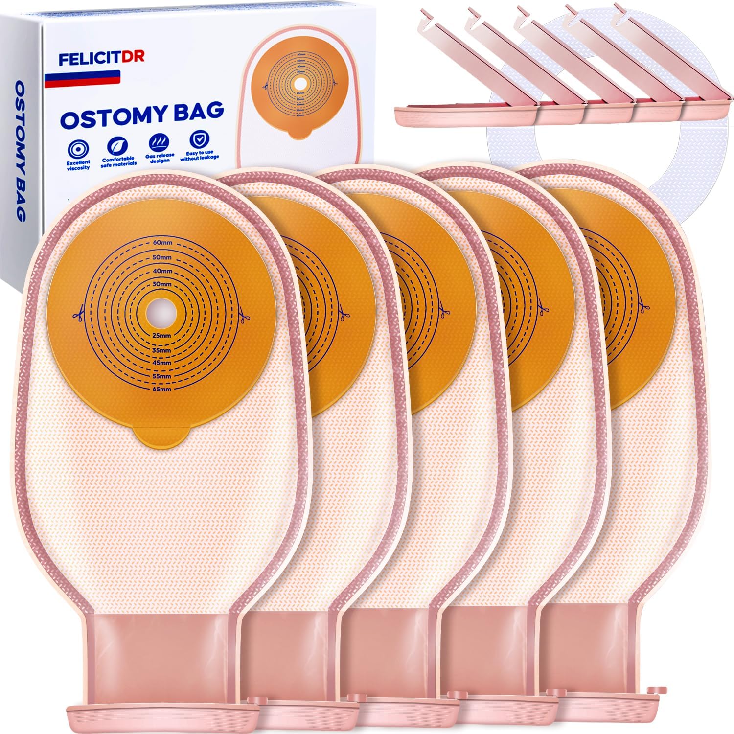 Amazon.com: 20 PCS Colostomy Bags, Ostomy Supplies,One Piece Drainable ...