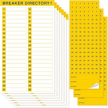 Amazon.com : 10 Sheets Breaker Panel Labels & 7 Breaker Catalog ...