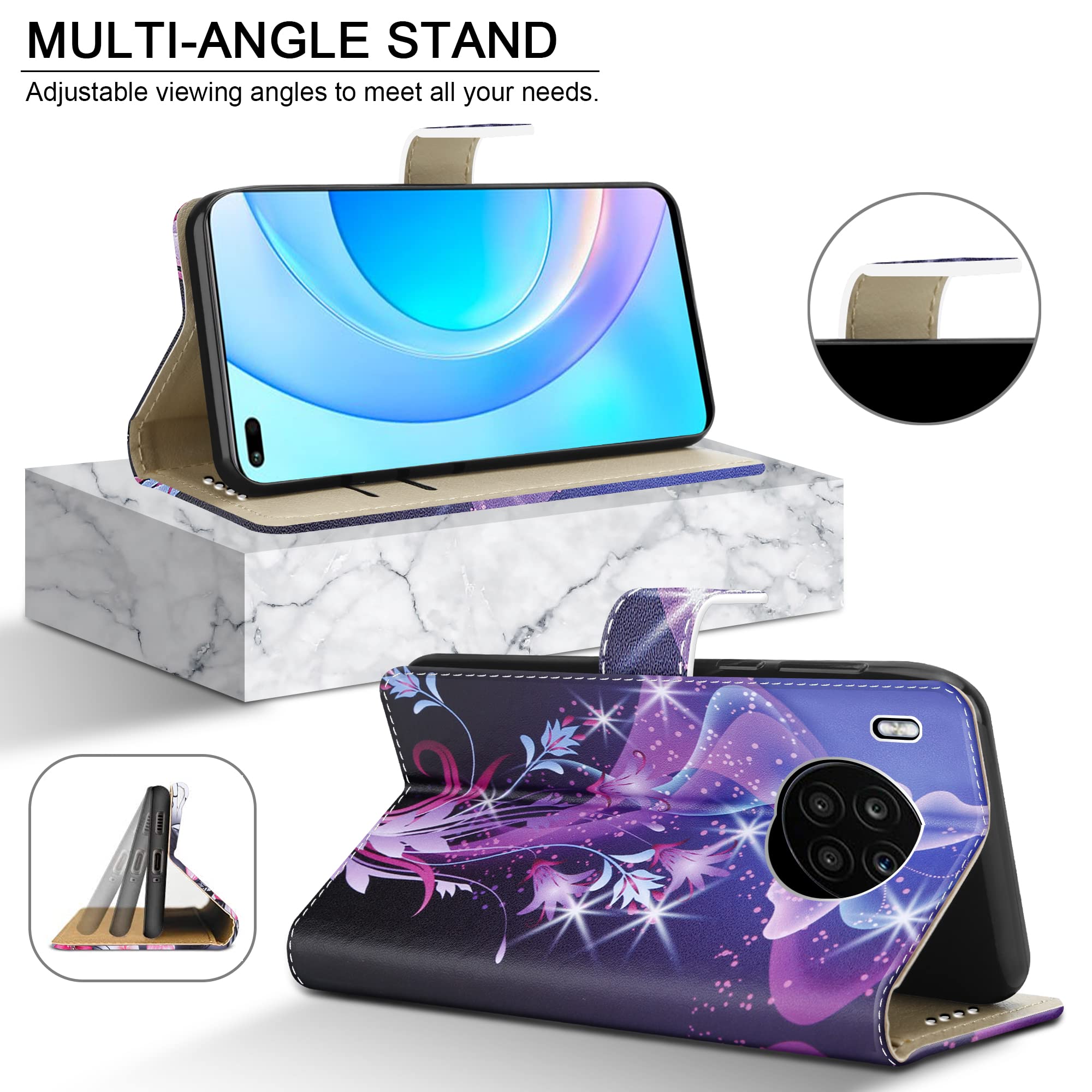 For Honor X7A X8A X6 50 70 Lite Magic 5 Pro Case Leather Wallet Flip ...