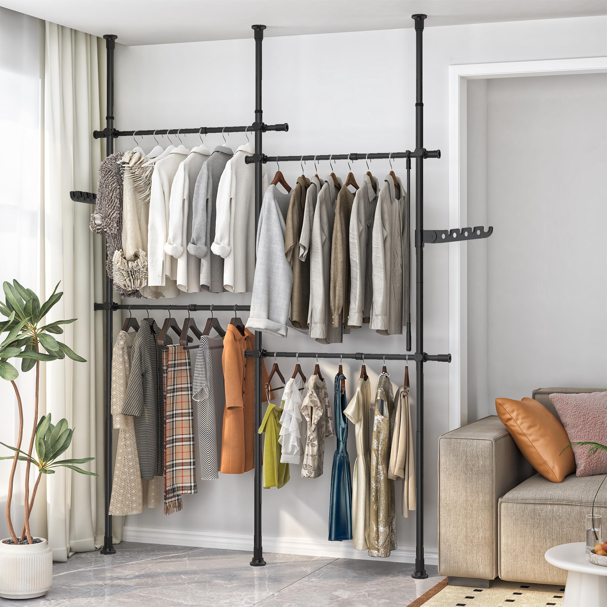 Amazon.com: DYN Ptah 2x2-Tier Floor to Ceiling Clothes Racks ...