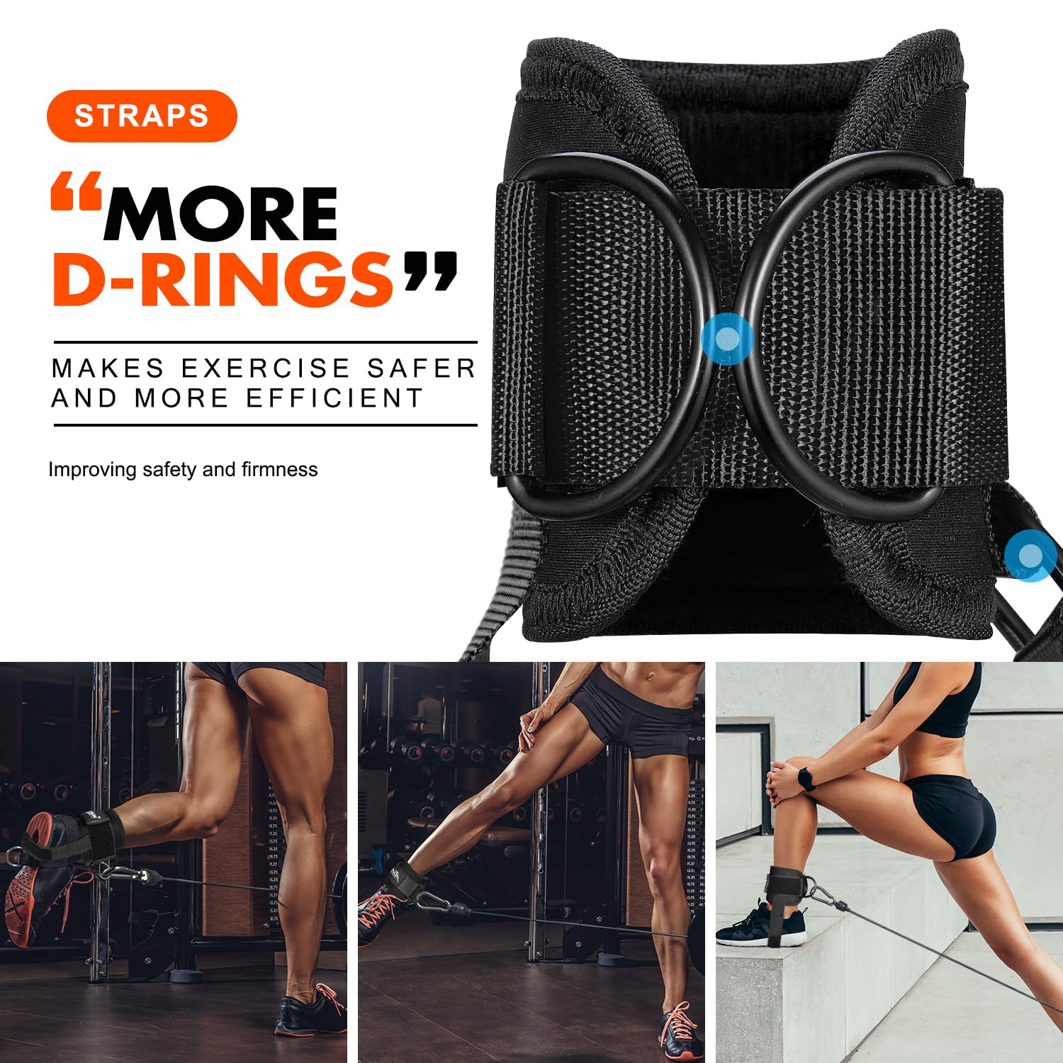 Snapklik.com : Ankle Cuffs For Cable Machine, Gym Kickback Strap For ...
