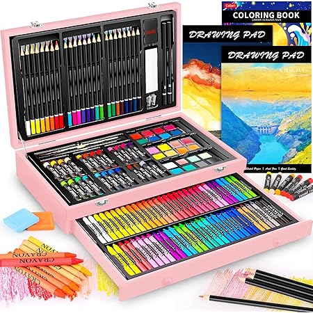 Amazon.com : 186 Piece Deluxe Art Set, Shuttle Art Art Supplies in ...