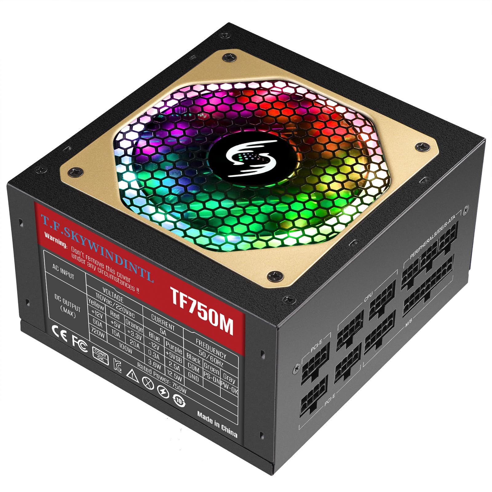 Amazon.com: T.F.SKYWINDINTL TF750M ATX Power Supply 750W Fully Modular ...