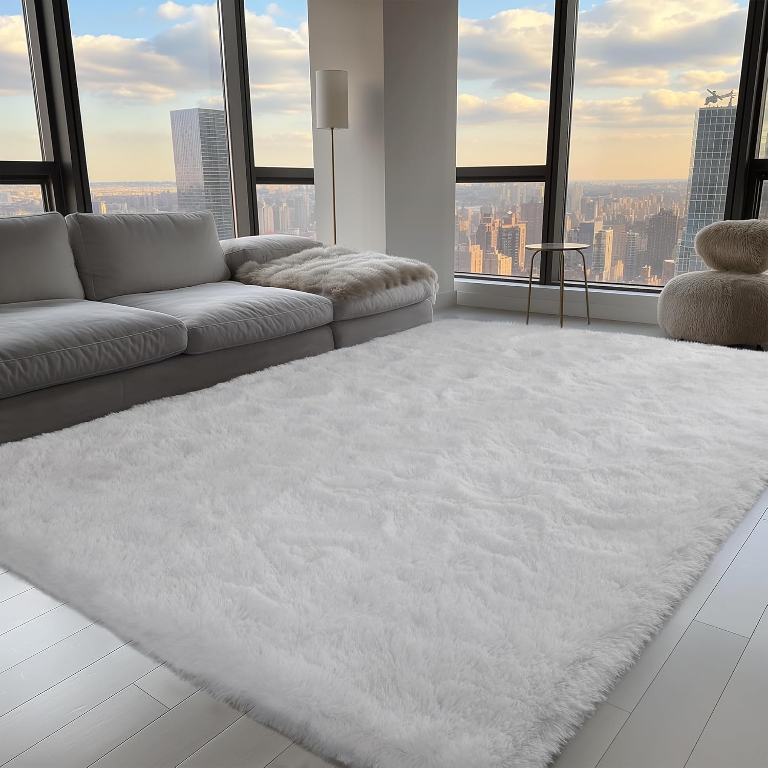 Amazon.com: Zentavio White Area Rugs for Bedroom Soft Large Living Room ...