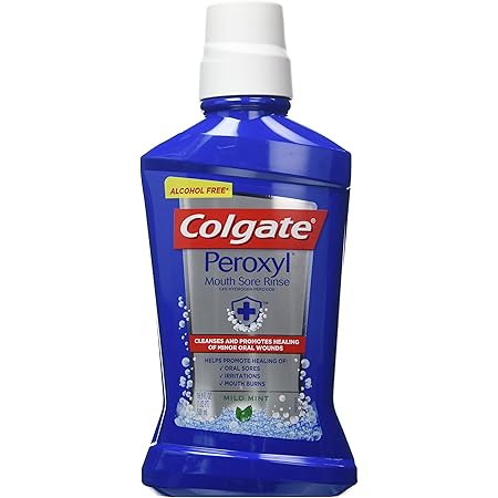 Amazon.com : Colgate Peroxyl Antiseptic Mouthwash and Mouth Sore Rinse ...