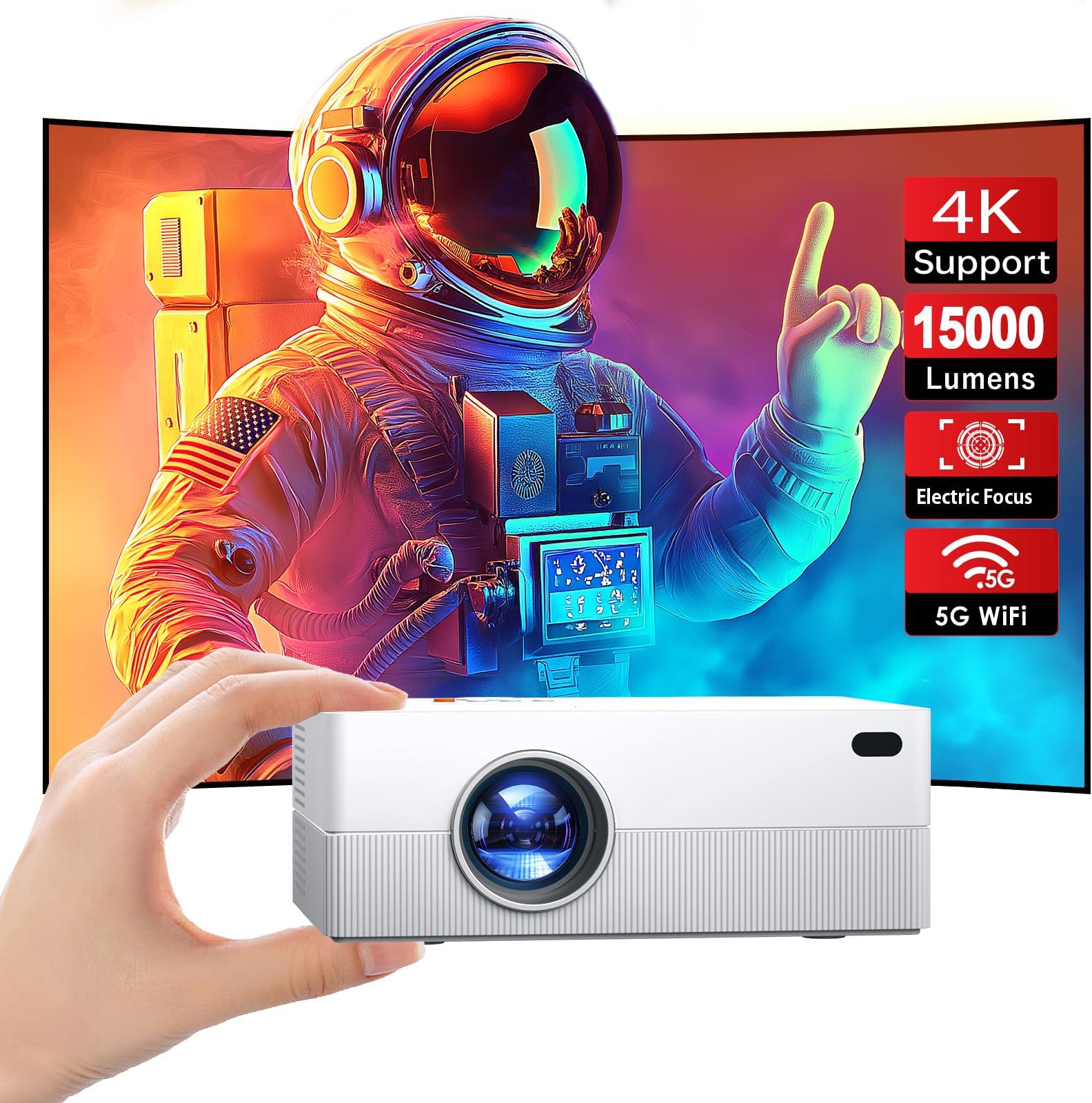 Amazon.com: Windele Upgraded 5G WiFi Bluetooth Projector, M8 Native ...