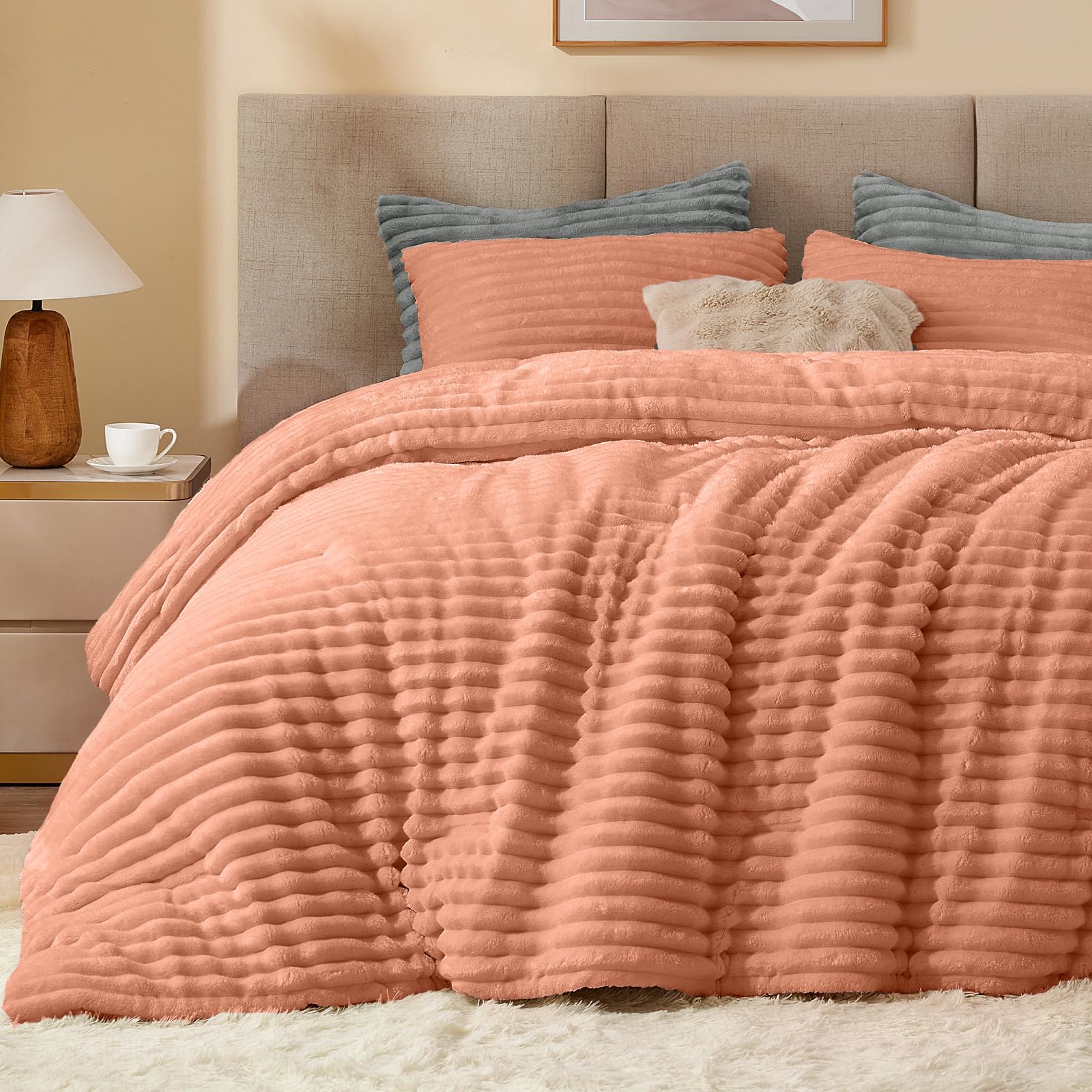 Amazon.com: BEDELITE Fleece Twin Comforter Set -Super Soft & Warm ...