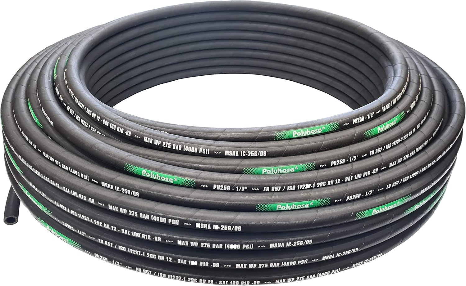 Polyhose 2SC Hydraulic Hose - 3/4" ID - SAE 100R16 2-Wire, MSHA Cover ...