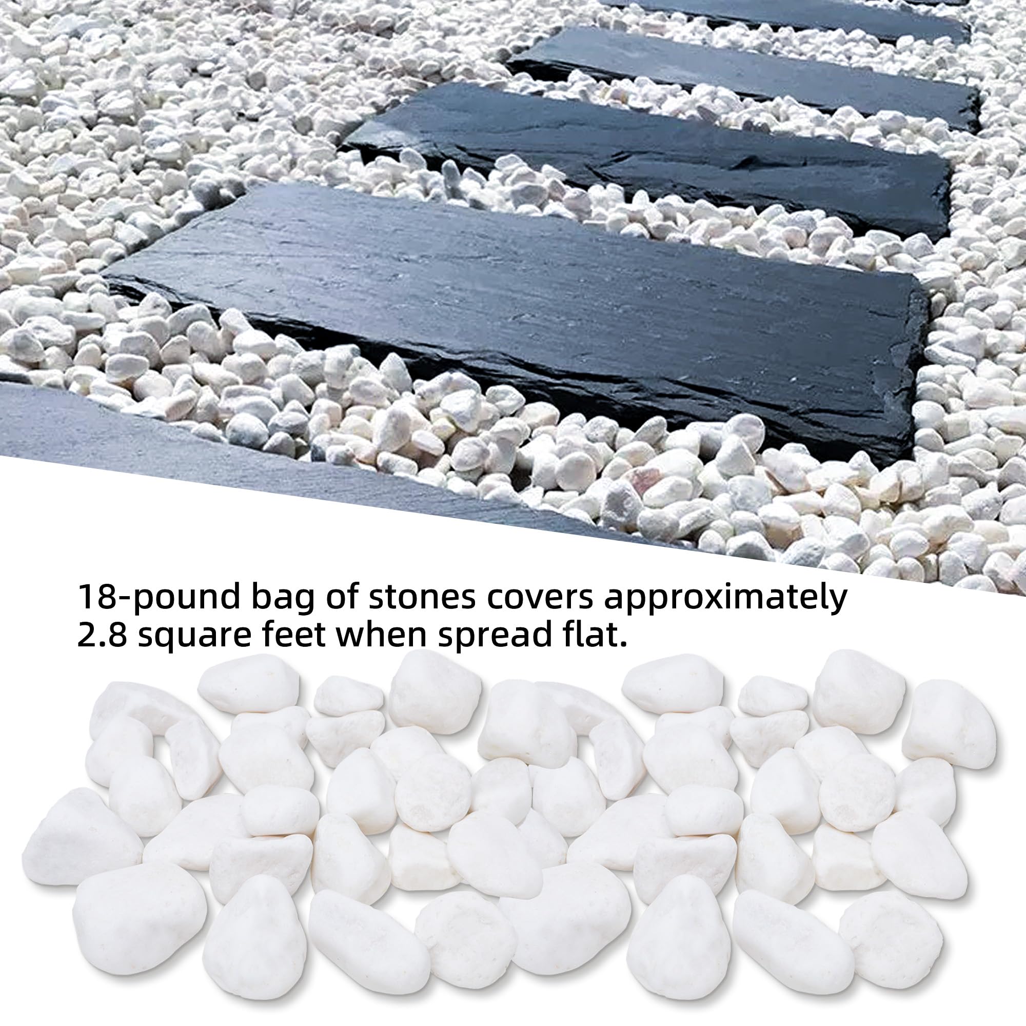 Snapklik.com : 18LB 1"-2" White River Rocks For Plants, Pebbles For ...