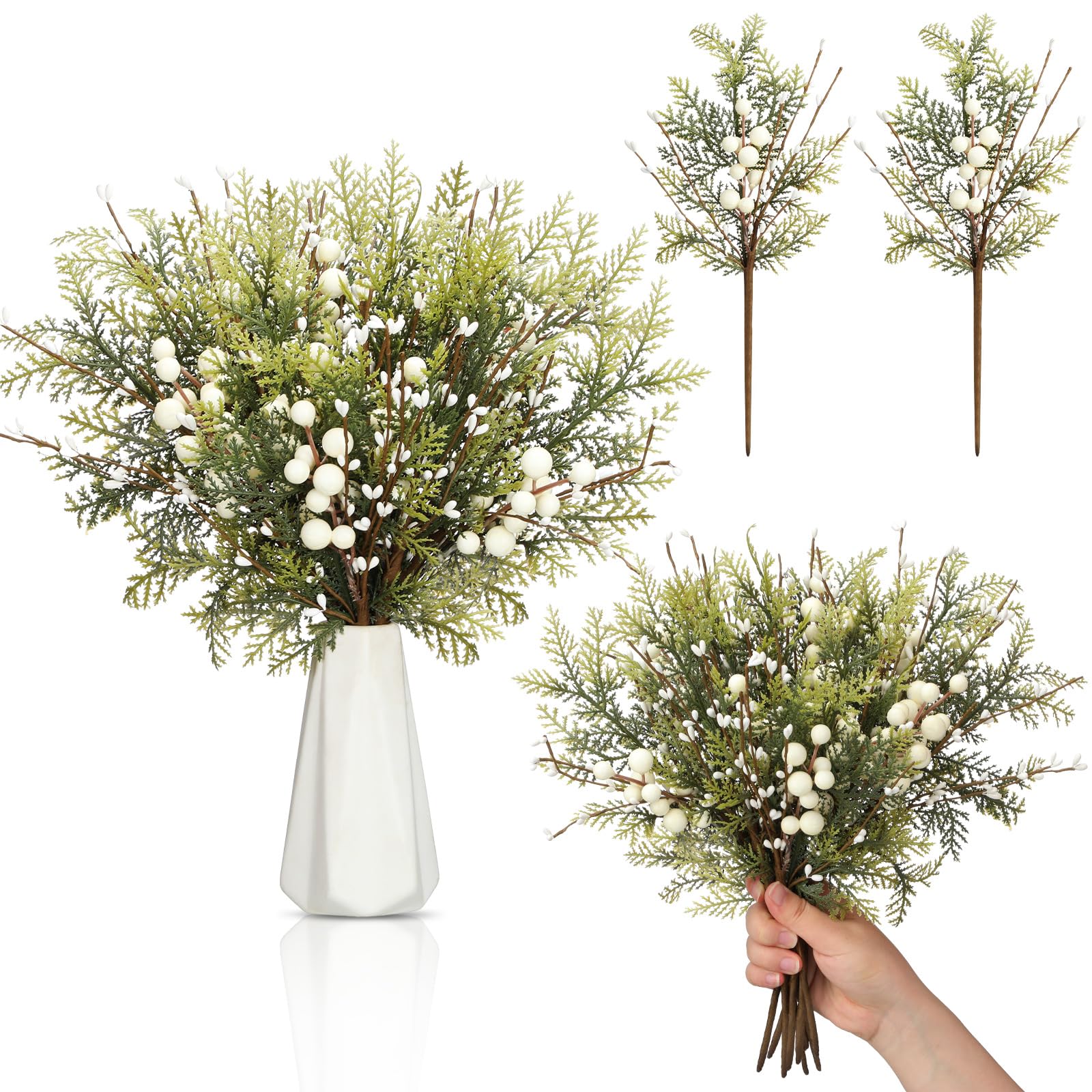 Amazon.com: FineCheer 10 Pcs Christmas Floral Picks 13.7 Inch Christmas ...