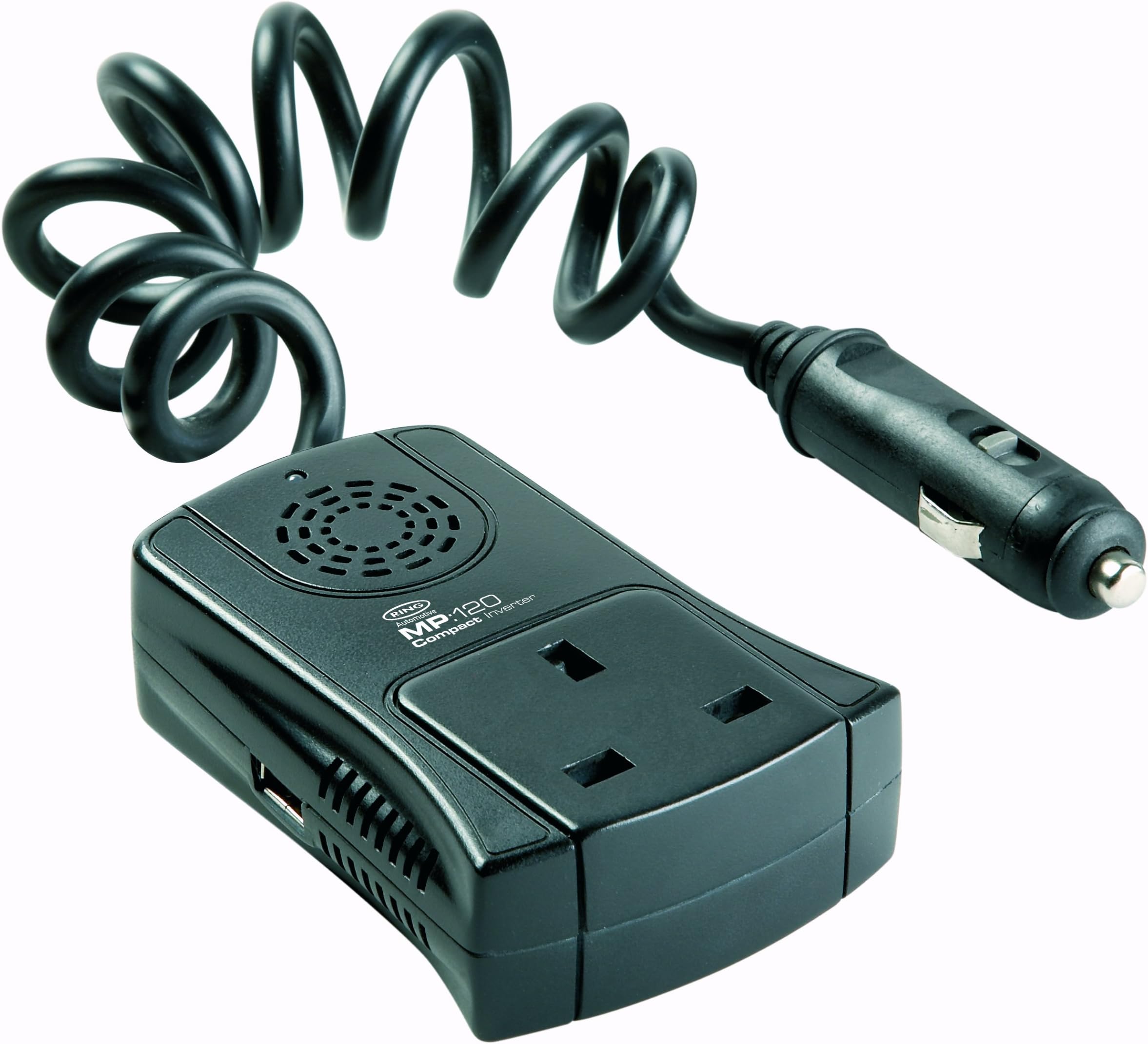 Ring RINV120 Car 12V DC to 240V AC Compact Inverter with USB Socket ...