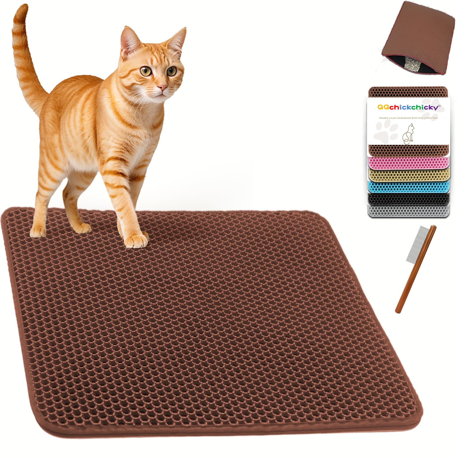 Amazon.com: 2025 𝗡𝗘𝗪 Waterproof Cat Litter Mat | Double Layer EVA, Odor ...