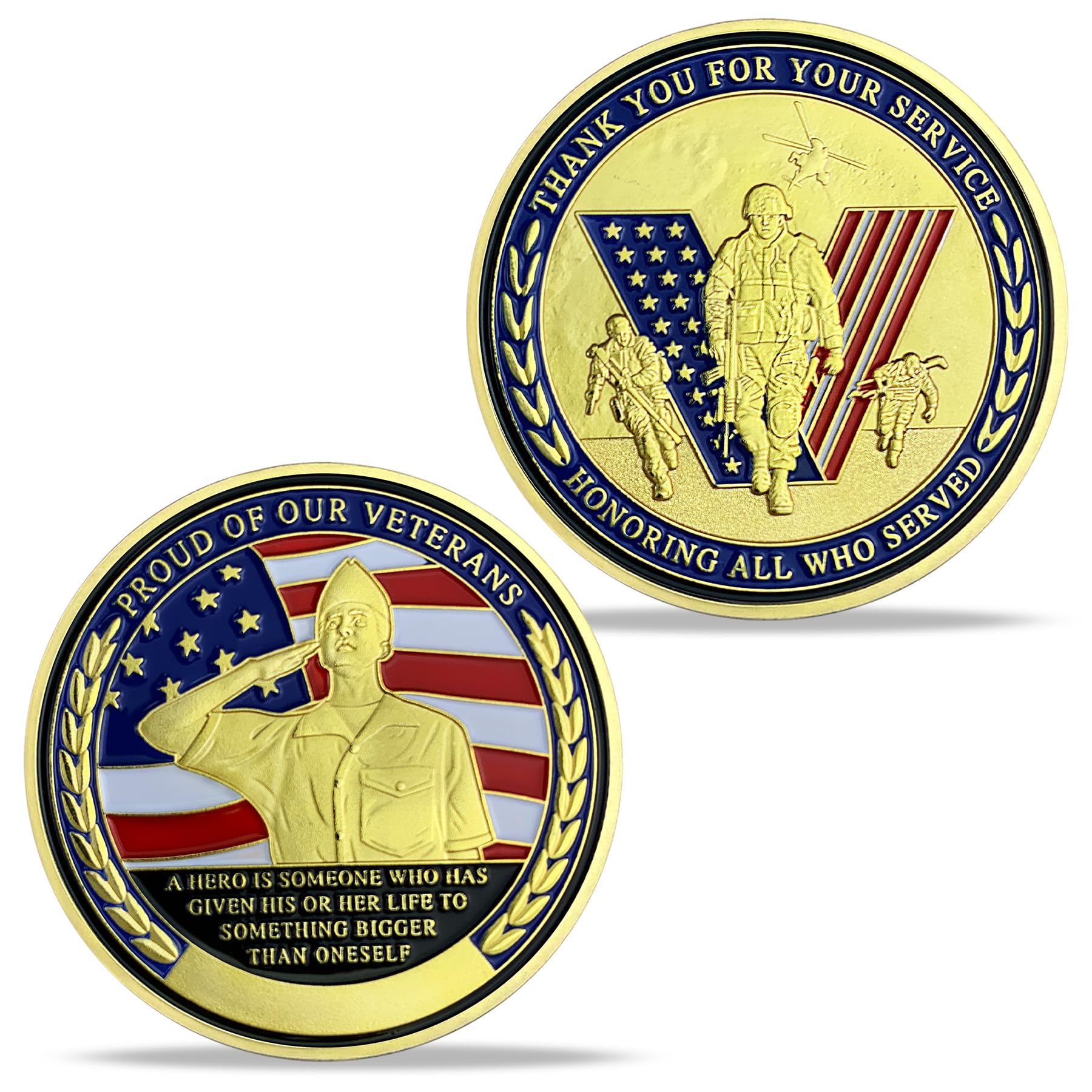 Amazon.com: BHealthLife Veterans Challenge Coin Military Appreciation ...