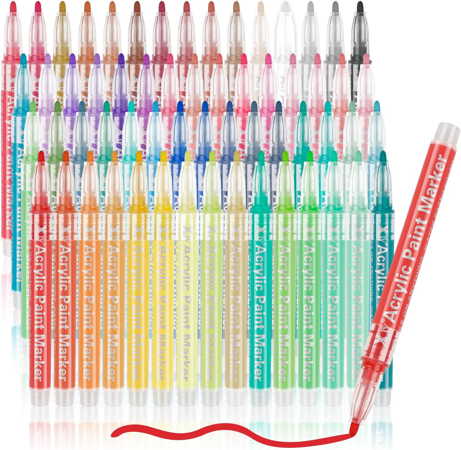 Amazon.com: colpart Acrylic Paint Pens Paint Markers - 60 Pack Acrylic ...