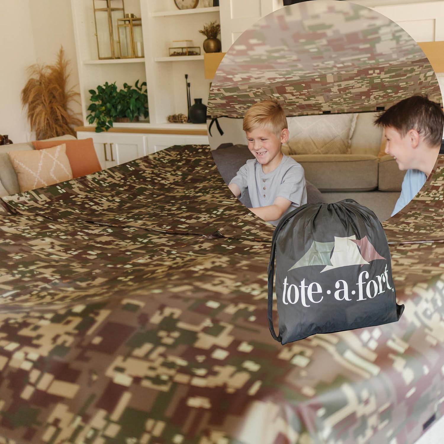 Amazon.com: Tote a Fort Camo Blanket Fort Building Kit for Kids, 4 ...