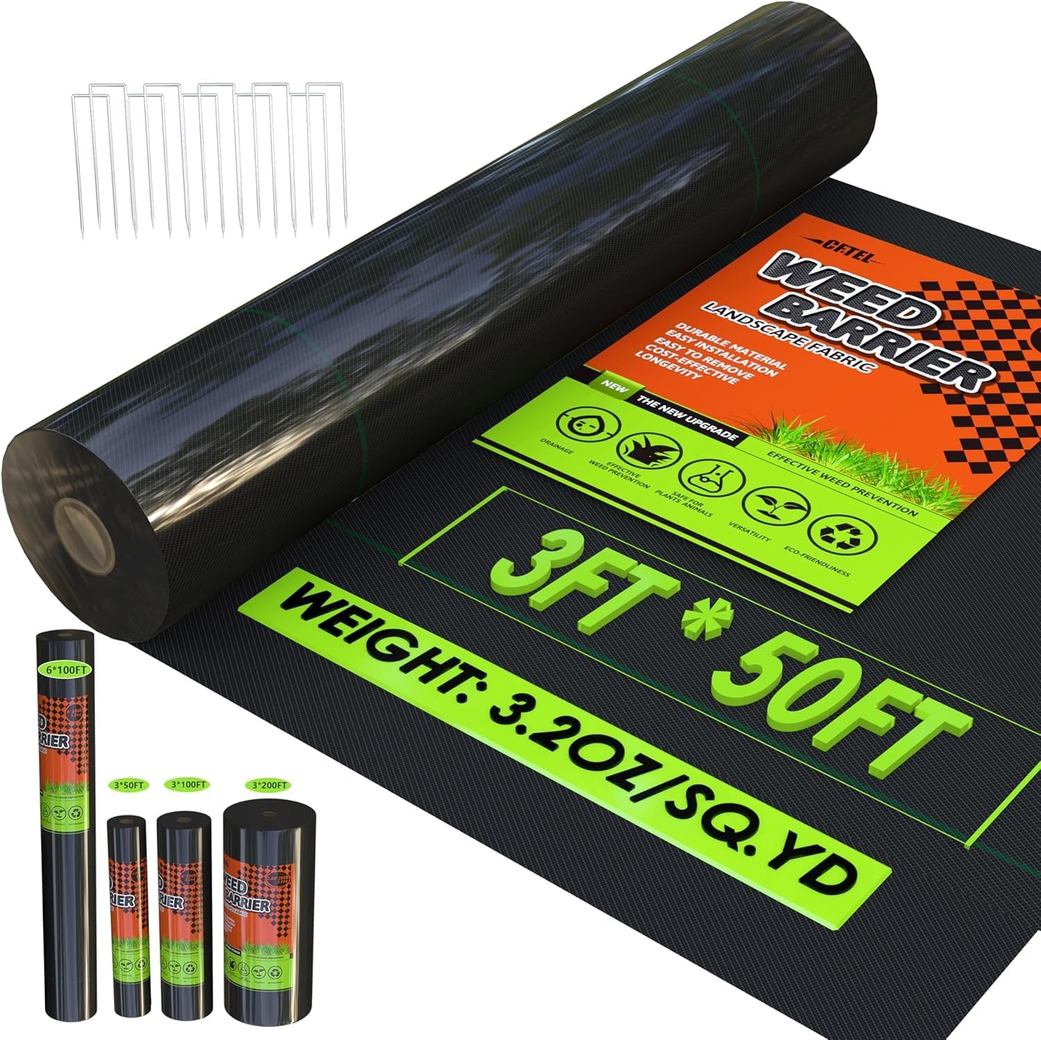 Amazon.com : Vanver Weed Barrier Landscape Fabric Heavy Duty,3.2 OZ ...