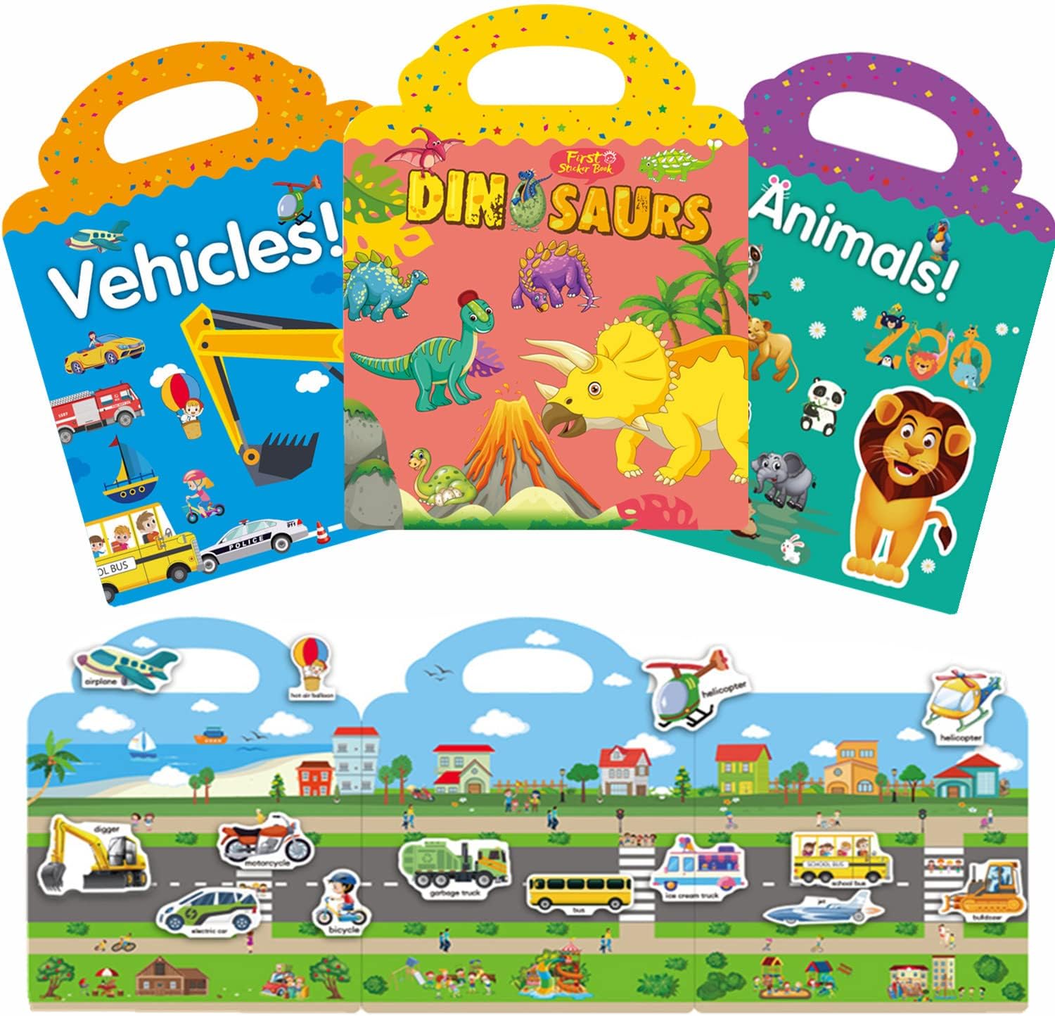 Amazon.com: 6 Set Sticker Books for Kids 2-4, Sticker Activity Book ...