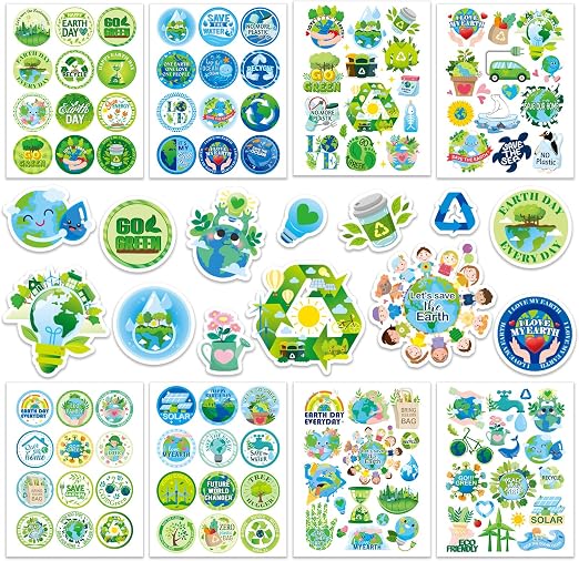 Amazon.com: HOWAF 300+ Earth Day Stickers, Environmental Protection ...