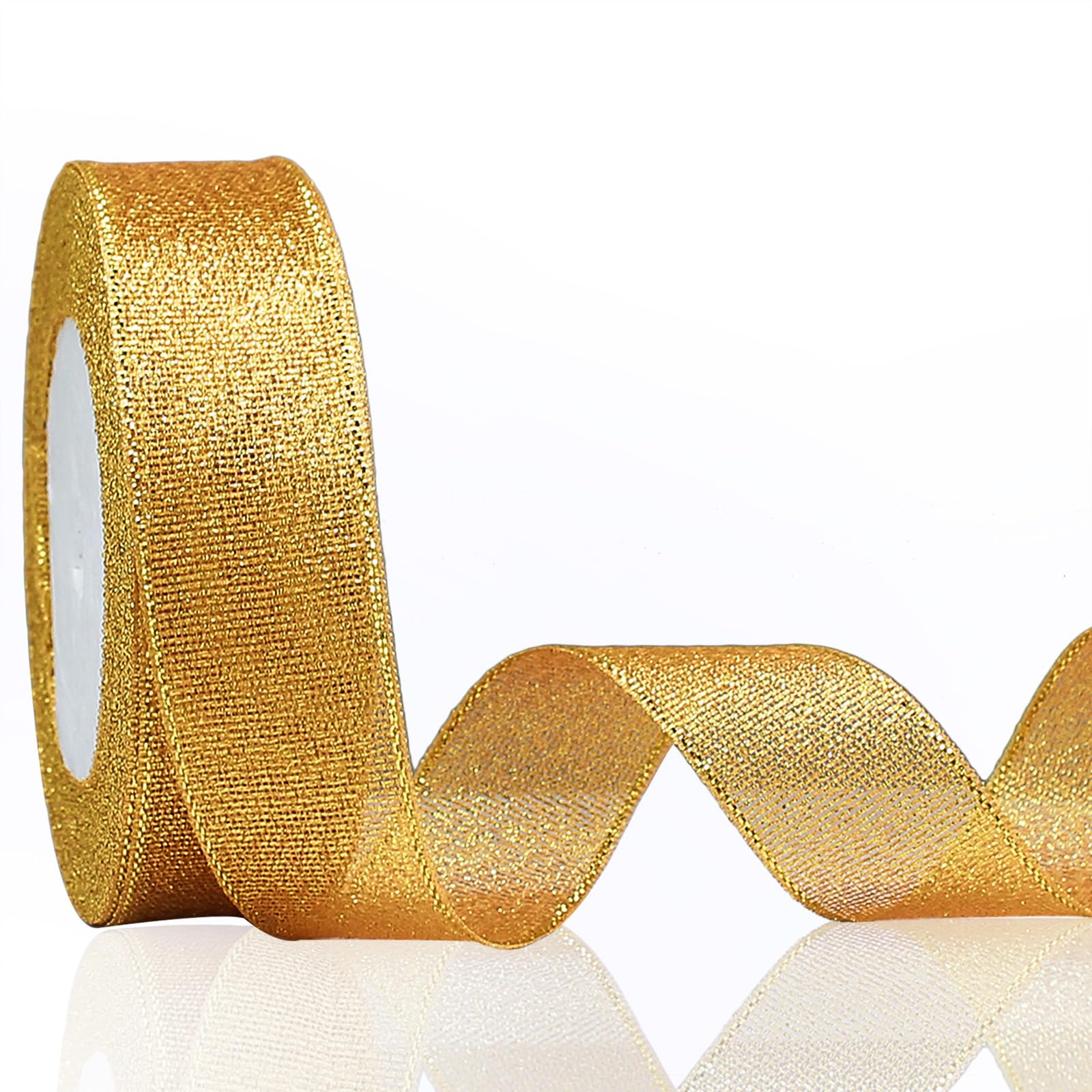 Amazon.com: OZXCHIXU 1 Inch Gold Glitter Ribbon, 25Yards Colorful ...
