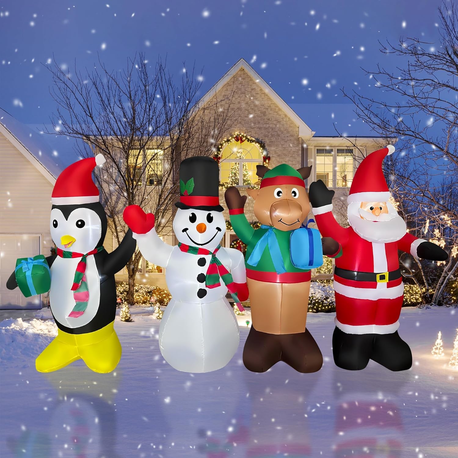 Amazon.com: SEASONBLOW 8 Ft Length Christmas Inflatable Penguin ...