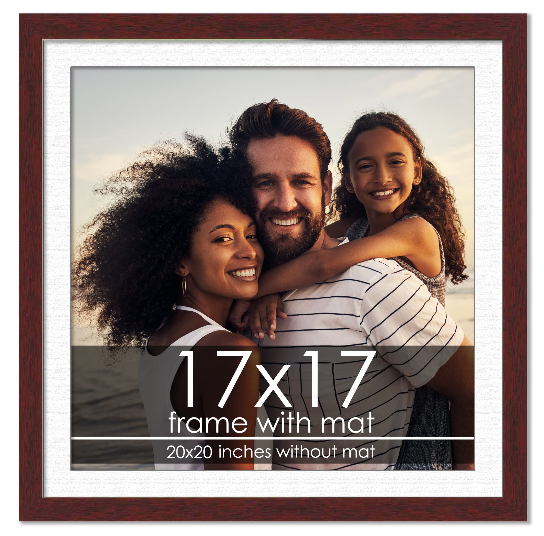 Amazon.com - 17x17 Frame with Mat - Brown 20x20 Frame Wood Made to ...