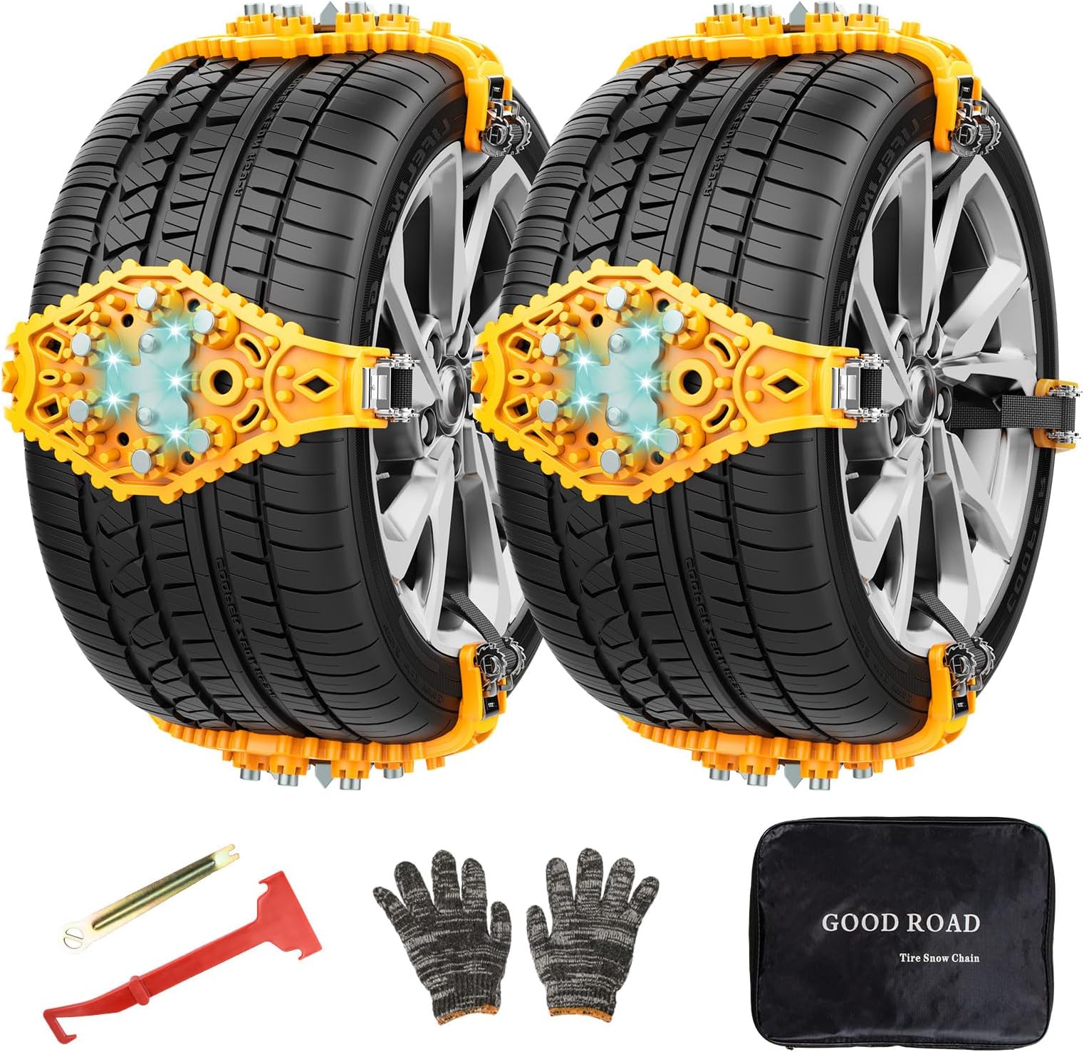 Snow Chains for Cars Ninonly 8Pcs Reusable Snow Chains for Tyres Universal Emergency Car Wheel ...