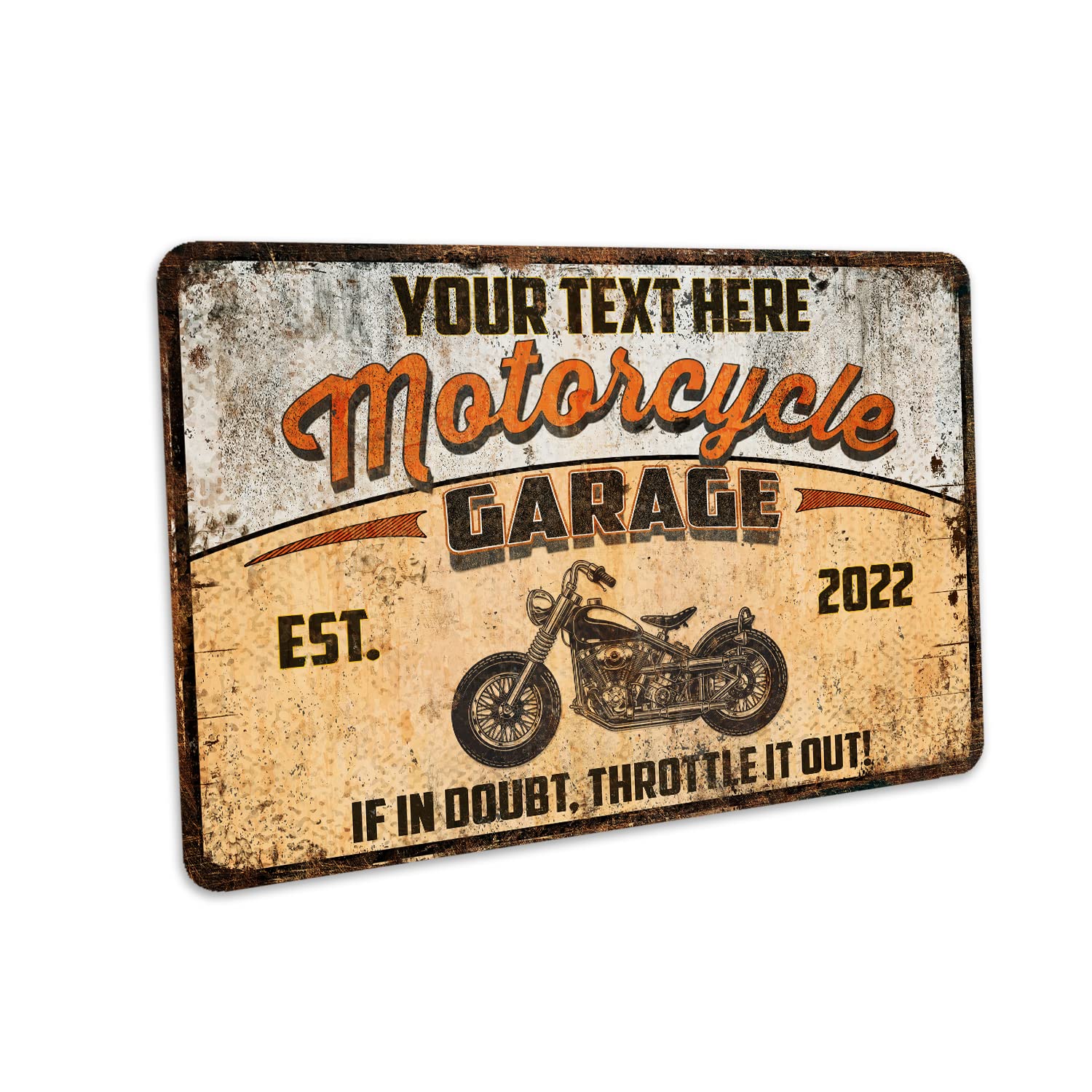 Amazon.com : Custom Motorcycle Garage Sign Personalized Signs Bike Shop ...