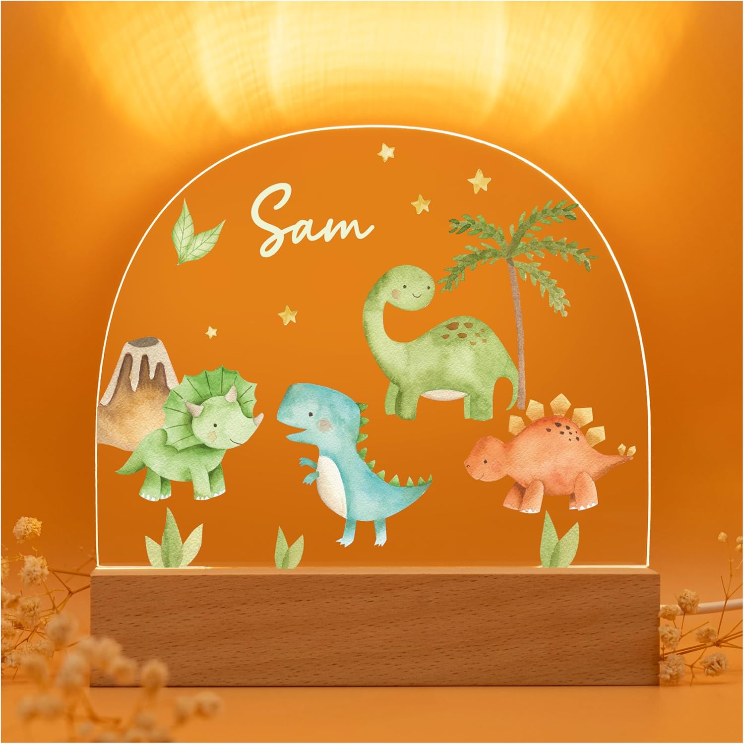 Amazon.com: florithings Dino Night Light/Light Up Dinosaur Night Light ...