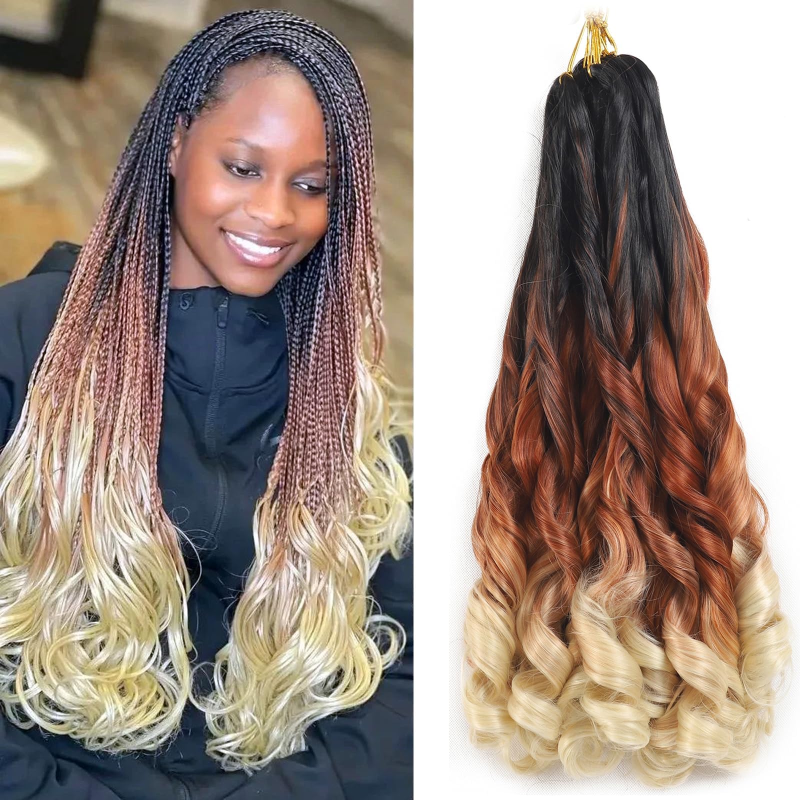 Amazon.com : FREETRESS BRAIDS 3X French Curl Braid 22'' (5 Pack, 4 ...