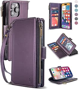 Amazon.com: Compatible with iPhone 16 Pro Max 6.9" Wallet Case with RFID Blocking Credit Card ...