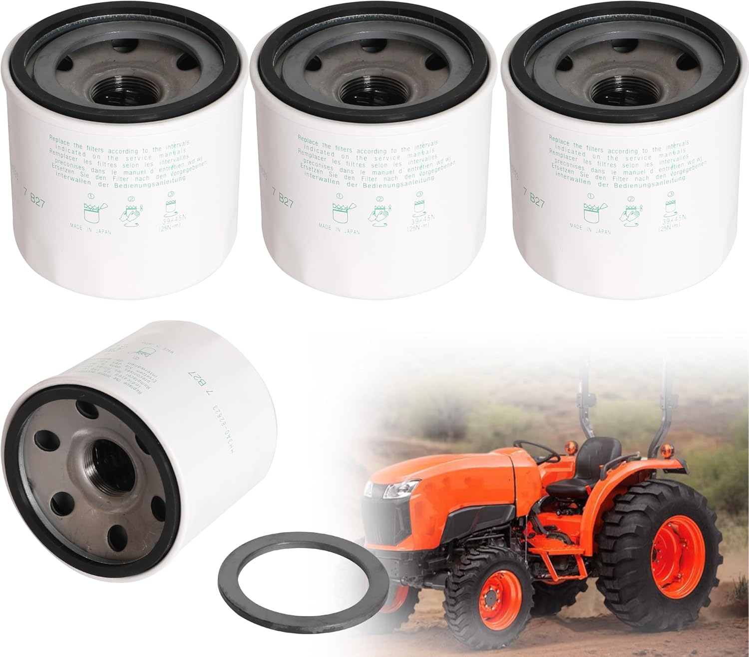 Amazon.com: 4PCS Hydraulic Oil Filter Compatible with Kubota L2501 ...