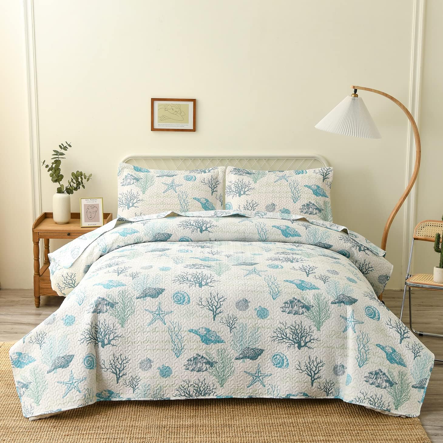 Amazon.com: Ocean Quilts King Size Coastal Bedding Lightweight ...