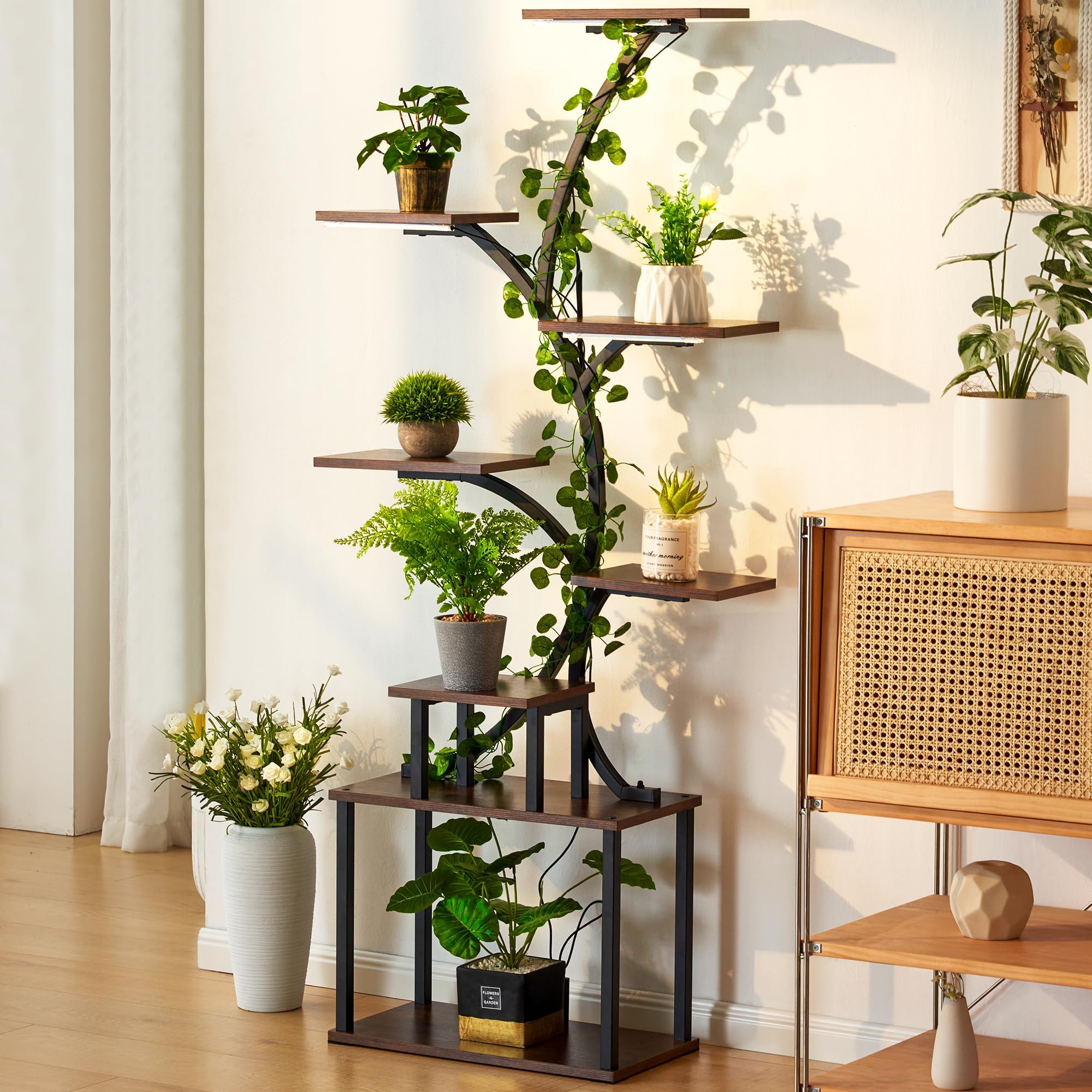 Amazon.com: LotFun Plant Stand Indoor with Grow Lights, 8-Tiered Metal ...