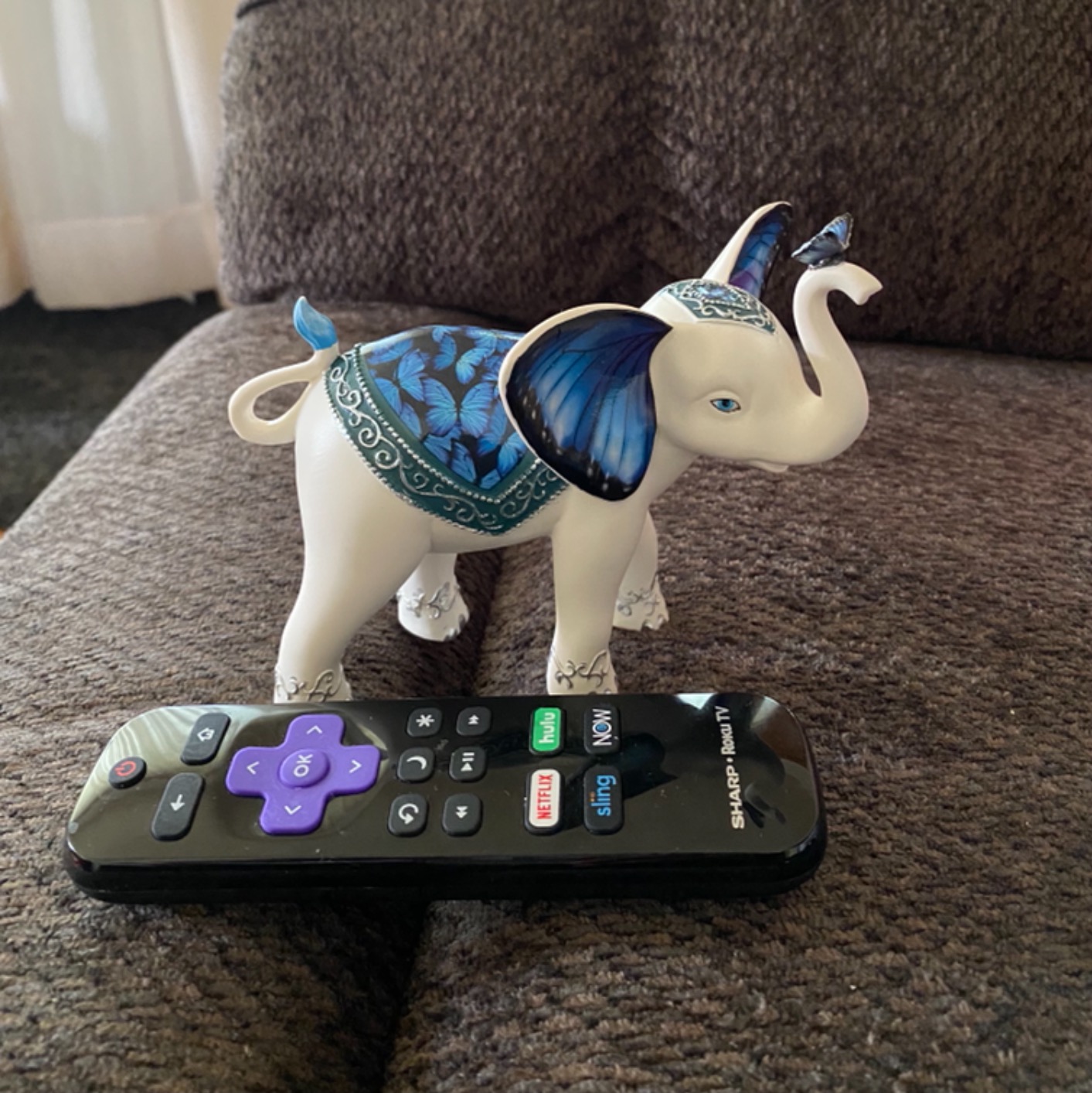 Amazon.com: The Hamilton Collection Blue Majesty Hand-Painted Elephant ...