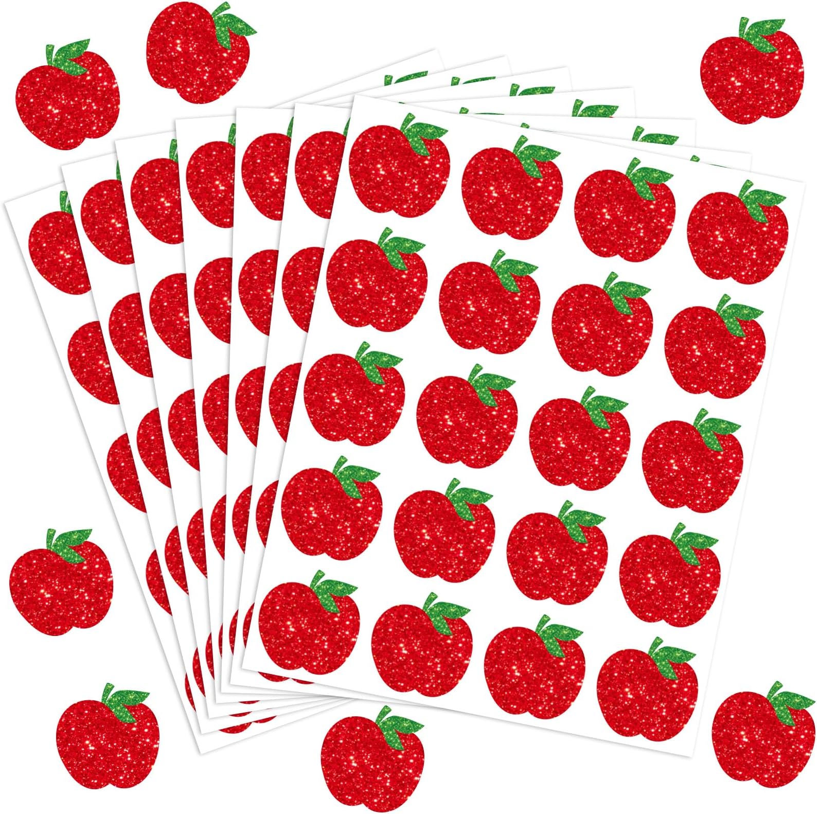Amazon.com: Whaline 500Pcs Apples Stickers Back to School Glitter ...