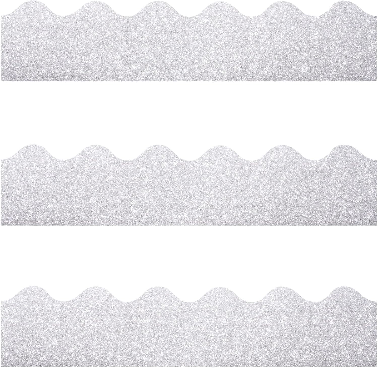 Amazon.com: 54 Feet Bulletin Board Borders Shine Glitter Scalloped ...