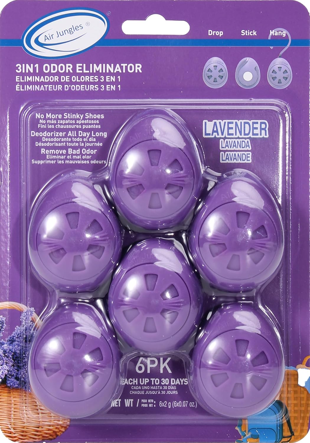 Amazon.com: Air Jungles Shoe Deodorizer Balls 6 Ct, Lavender Scent ...