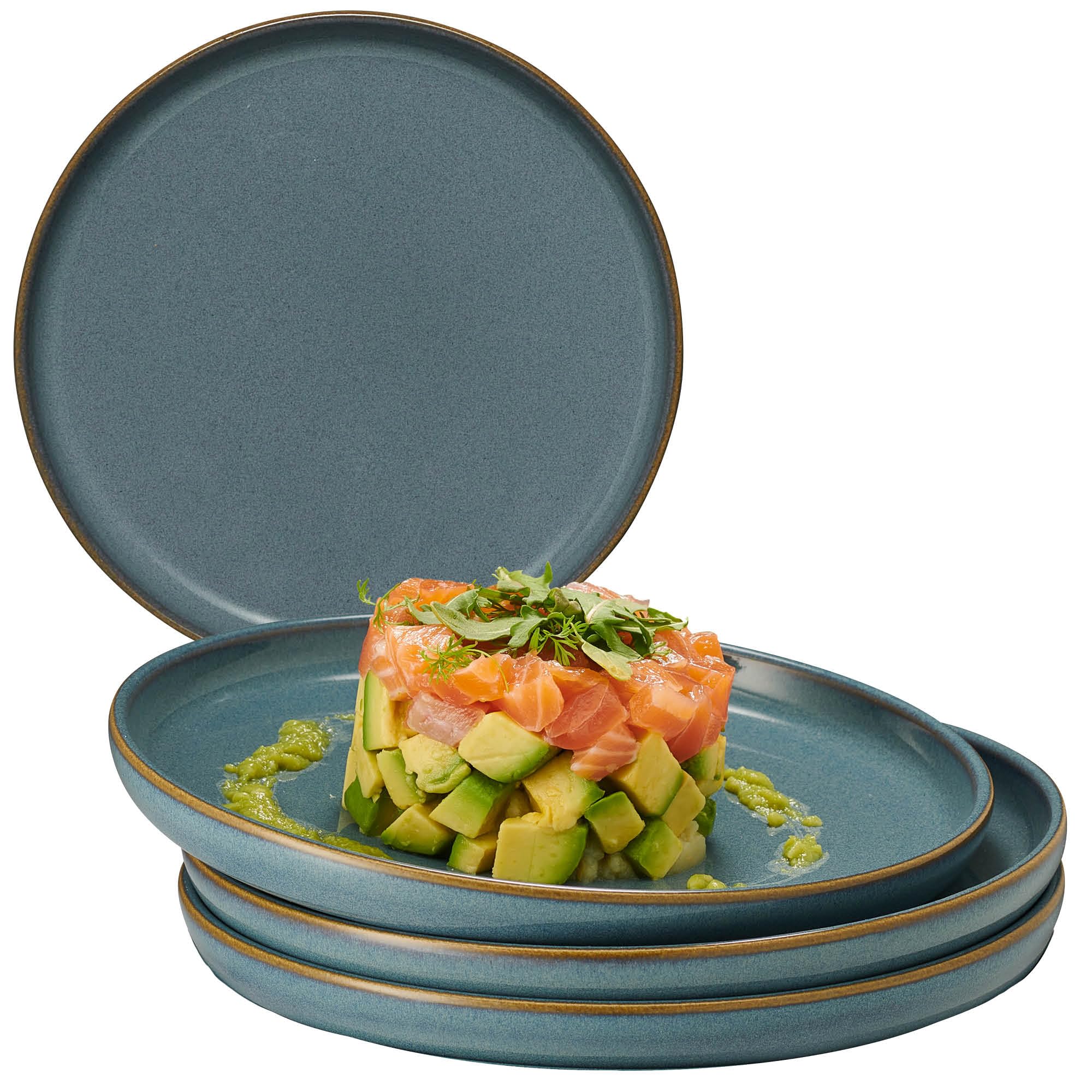 Amazon.com | Mesa Uno Ceramic Stoneware Dinner Plates Set of 4, Raised ...