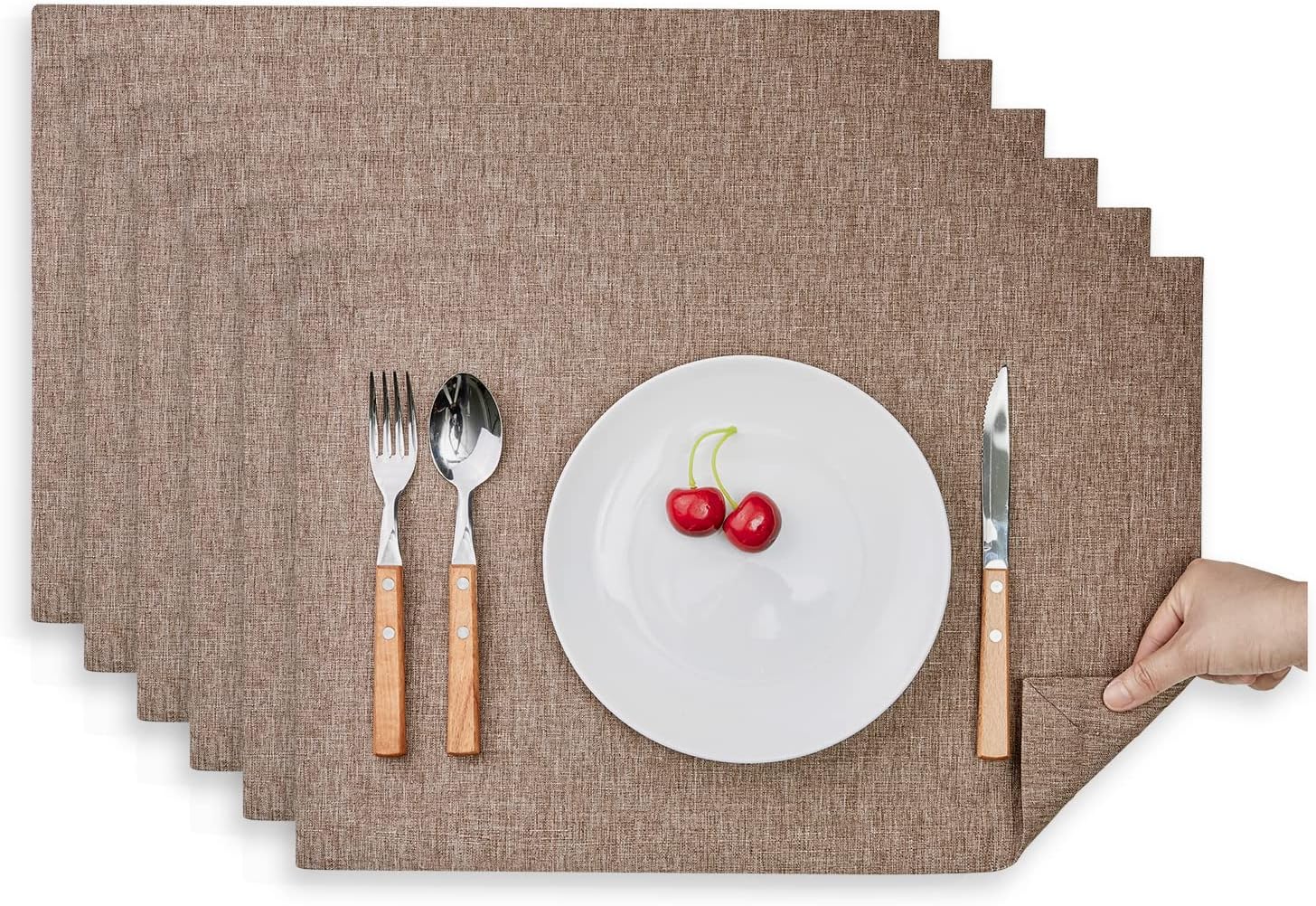 Amazon.com: Mebakuk Cloth Placemats, Machine Washable Linen Style Thick ...