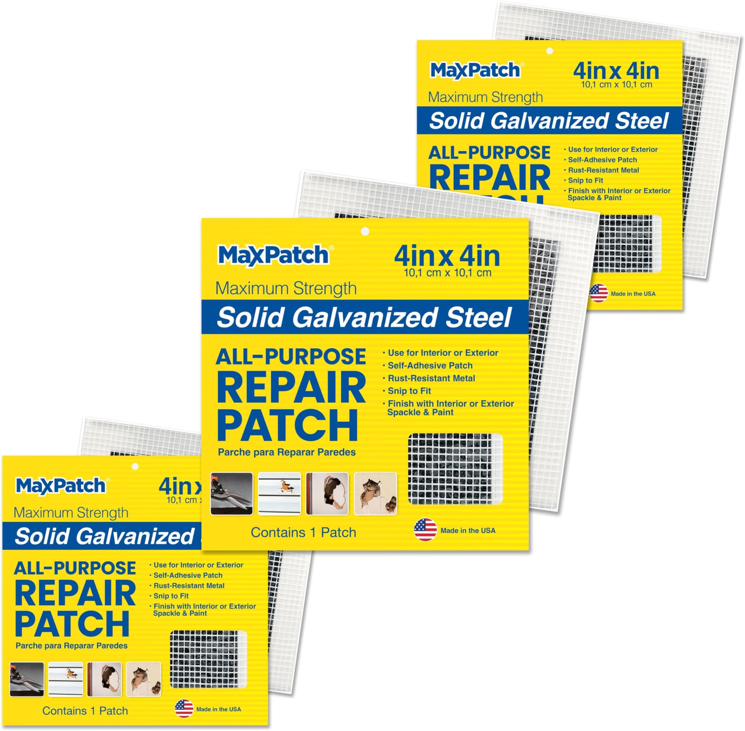 MaxPatch 4 in. x 4 in. Self-Adhesive Surface Repair Patch, All-Purpose ...
