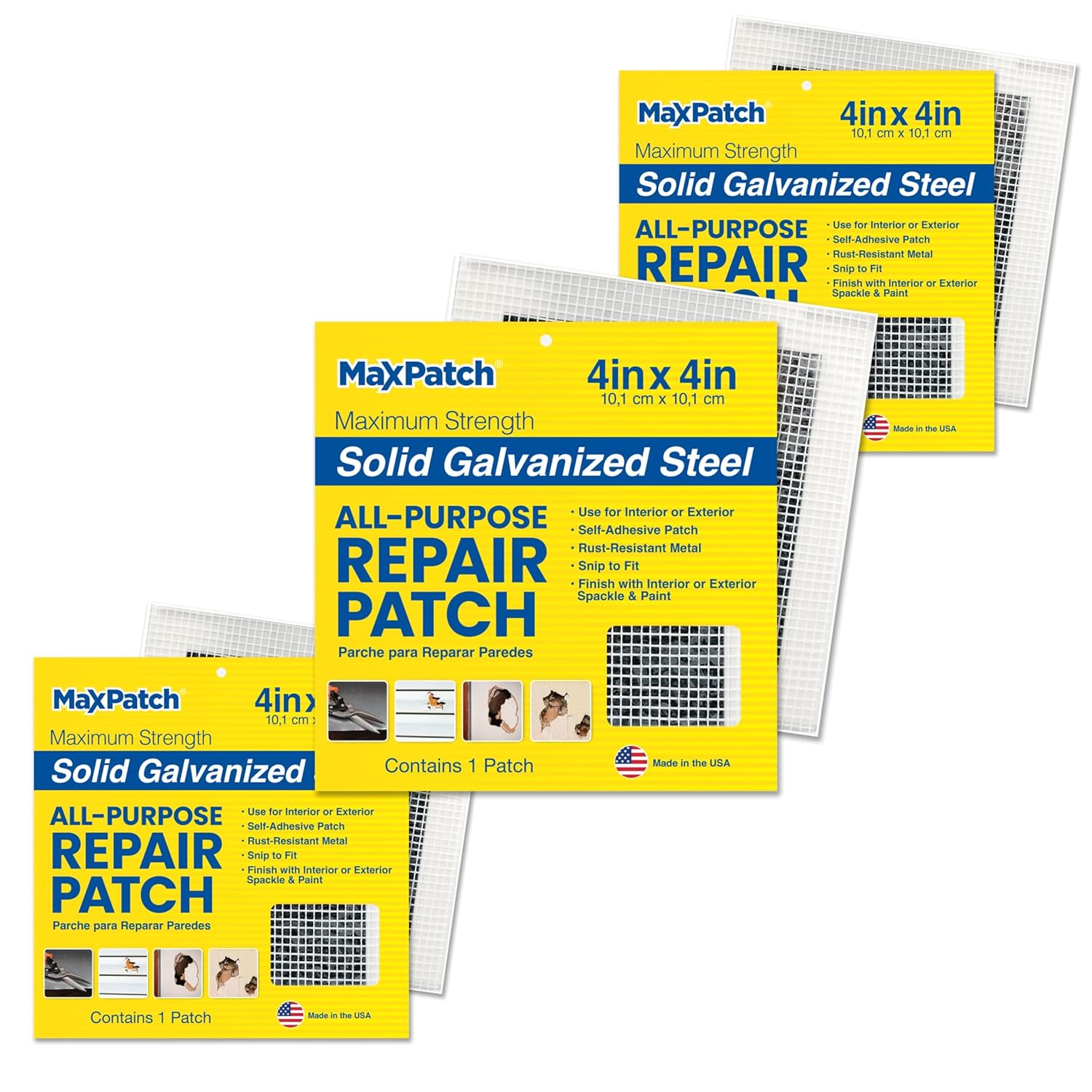 MaxPatch 4 in. x 4 in. Self-Adhesive Surface Repair Patch, All-Purpose ...
