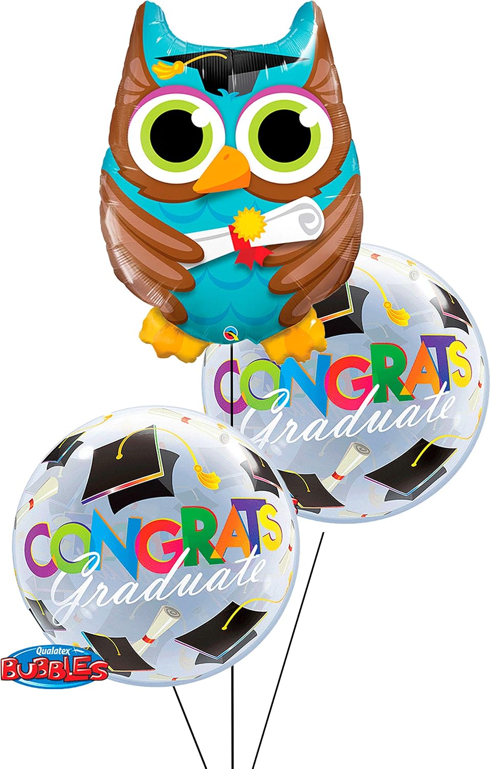 Amazon.com: Veil Entertainment Congrats Grad Owl 4 Piece Balloon ...
