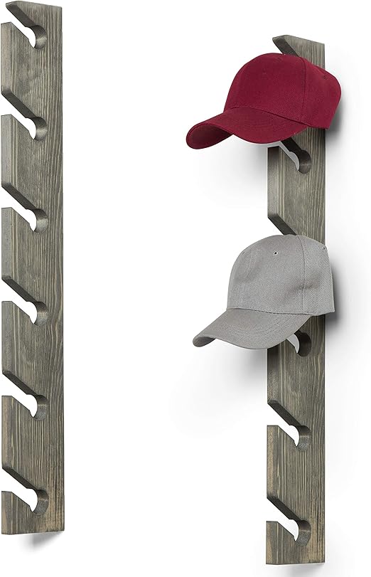 Amazon.com: MyGift 30 Inch Wall Mounted Vintage Gray Wood Baseball Cap ...