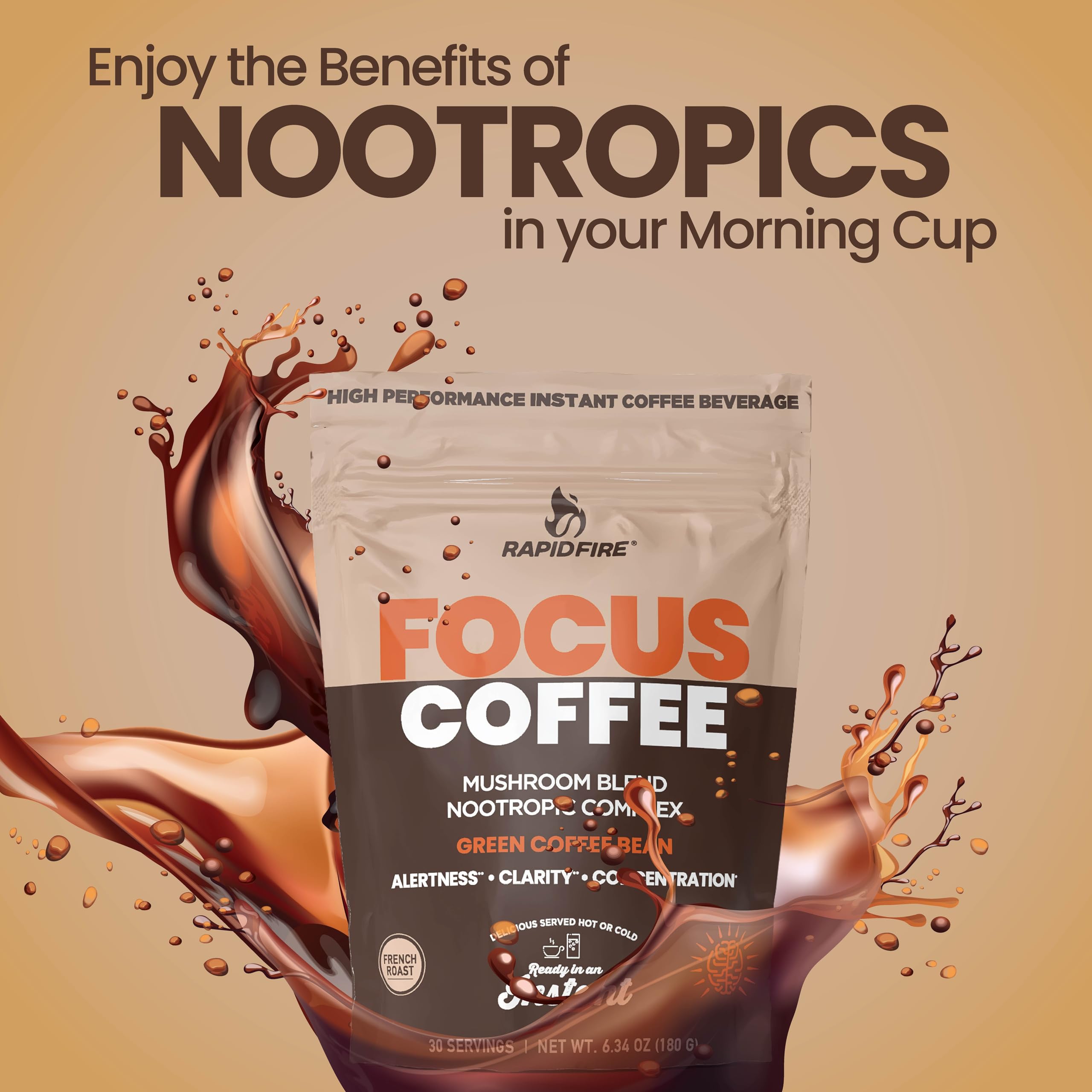 Snapklik.com : Focus Coffee Mushroom Blend, Nootropic Complex Coffee ...