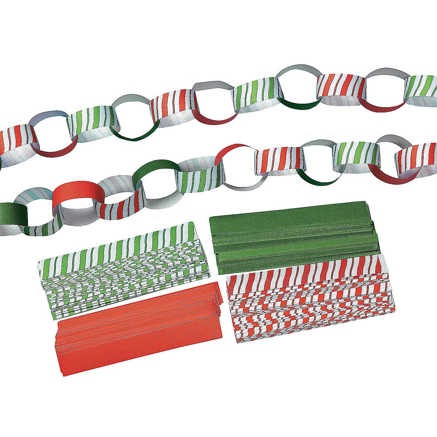 Amazon.com: Red and Green Candy Striped Paper Chains - Bulk Set of 500 ...