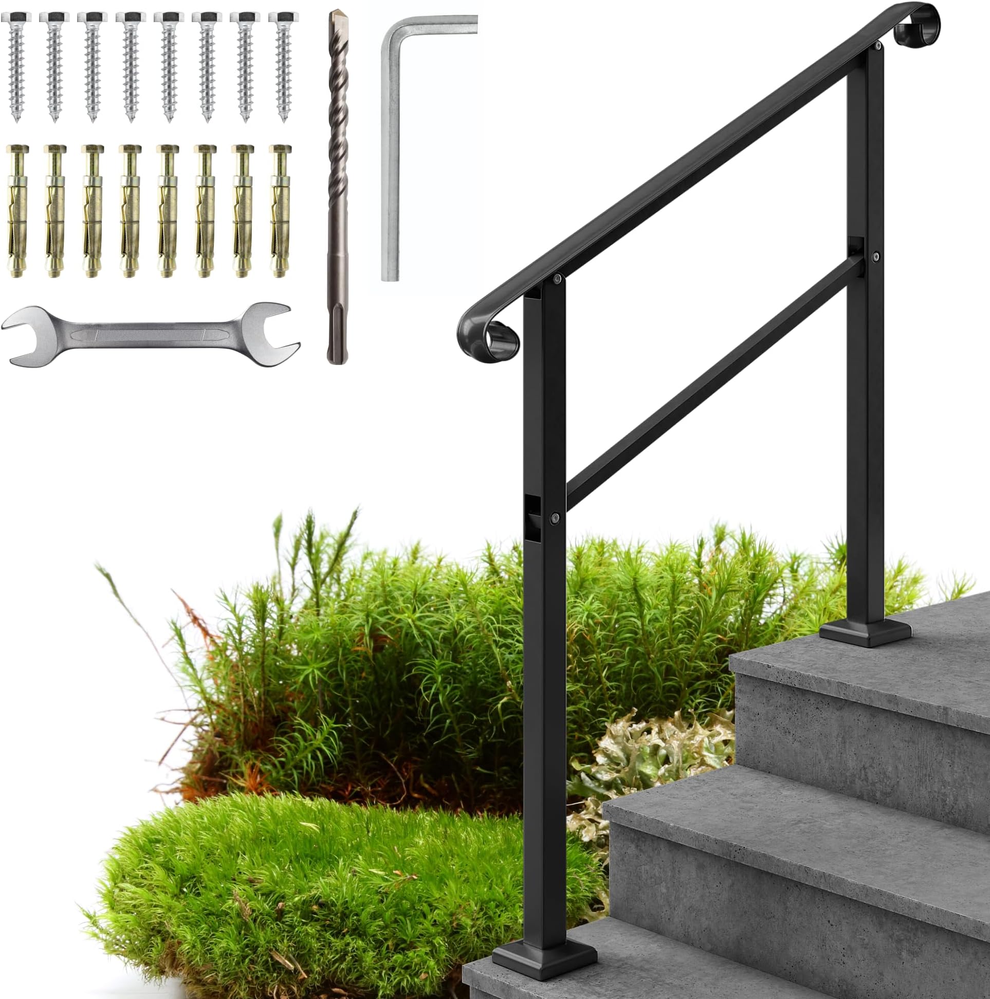 Railing Now - Midway Transitional Handrail (Black) - Amazon.com