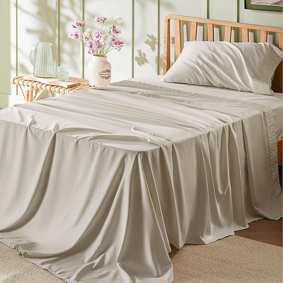 Amazon.com: Bedsure Twin XL Sheet Sets Dorm Bedding - 3 Pieces Soft ...