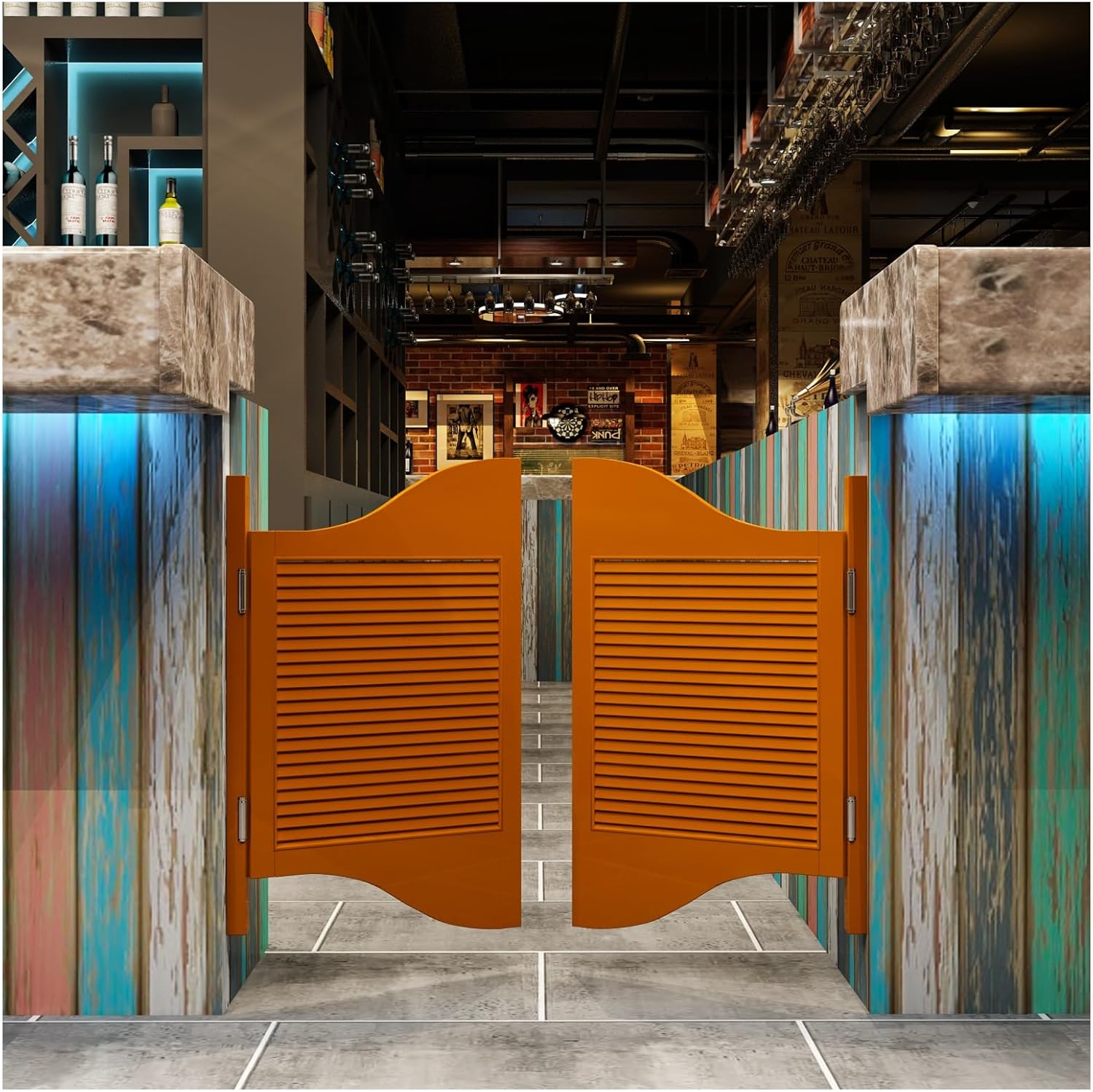 Saloon Cafe Swinging Doors, Solid Pine Stainless Steel Hinges Bar Door ...