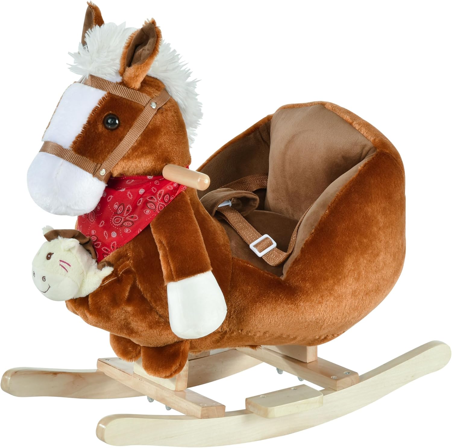 Amazon.com: Qaba Kids Ride-On Rocking Horse Toy, Rocker with Lullaby ...